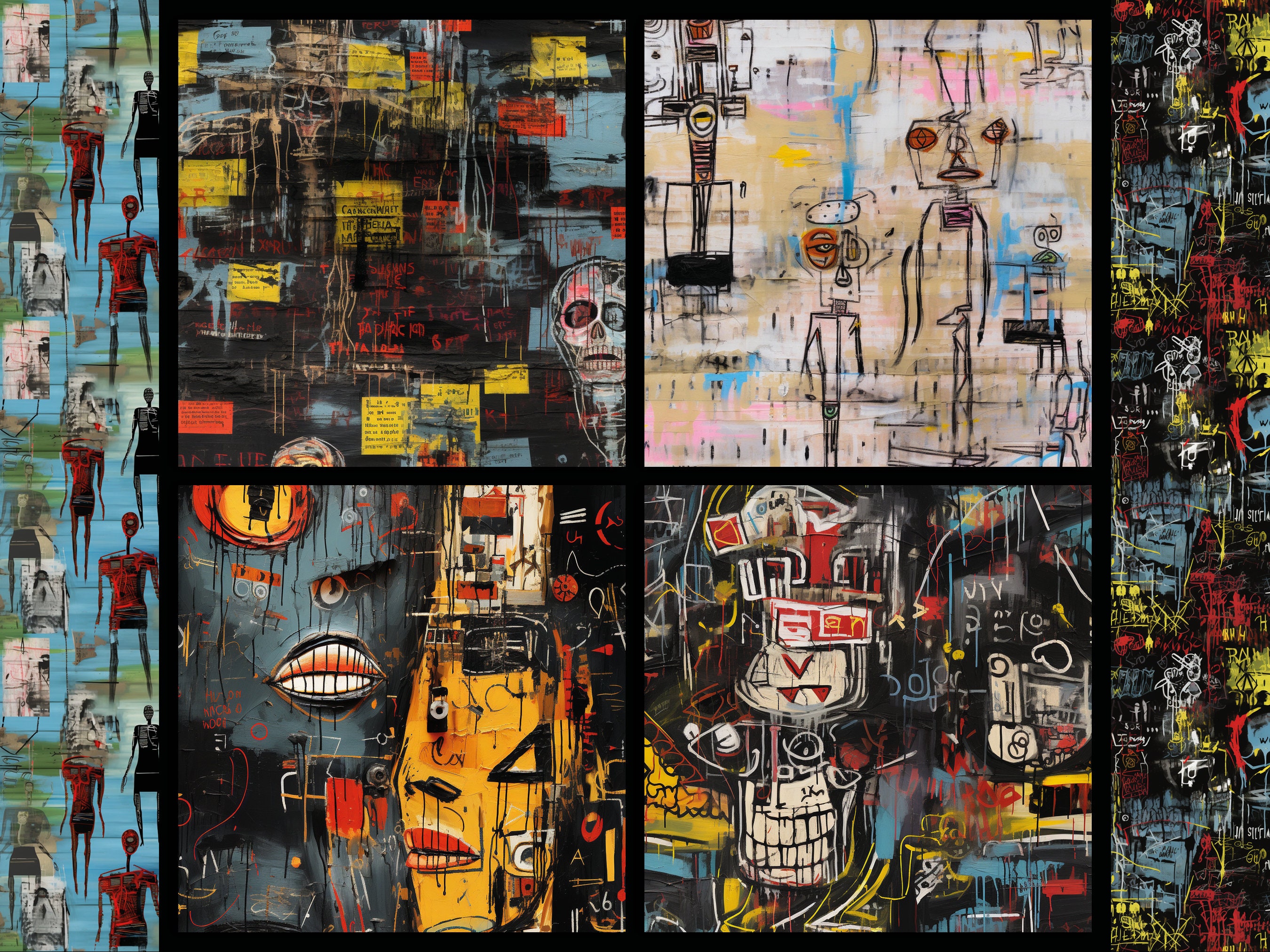 Neo-expressionism Pop Art Digital Paper Graffiti Seamless Pattern ...