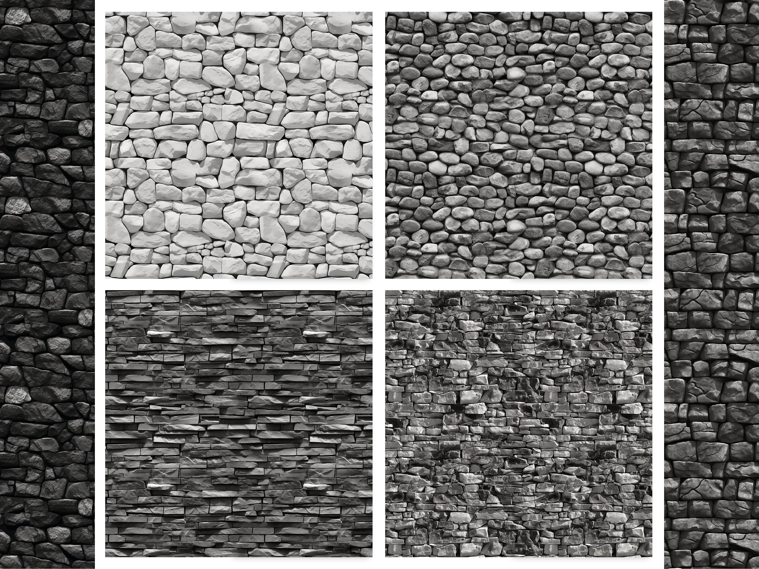 Stone Wall Digital Paper Seamless Pattern Architecture Background ...