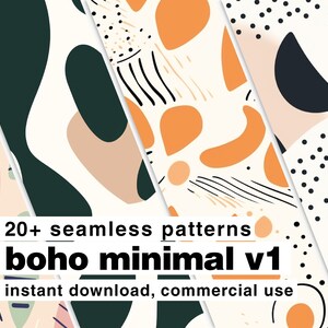 Trendy Boho Minimal Digital Paper Minimalistic Seamless Patterns Trendy ...