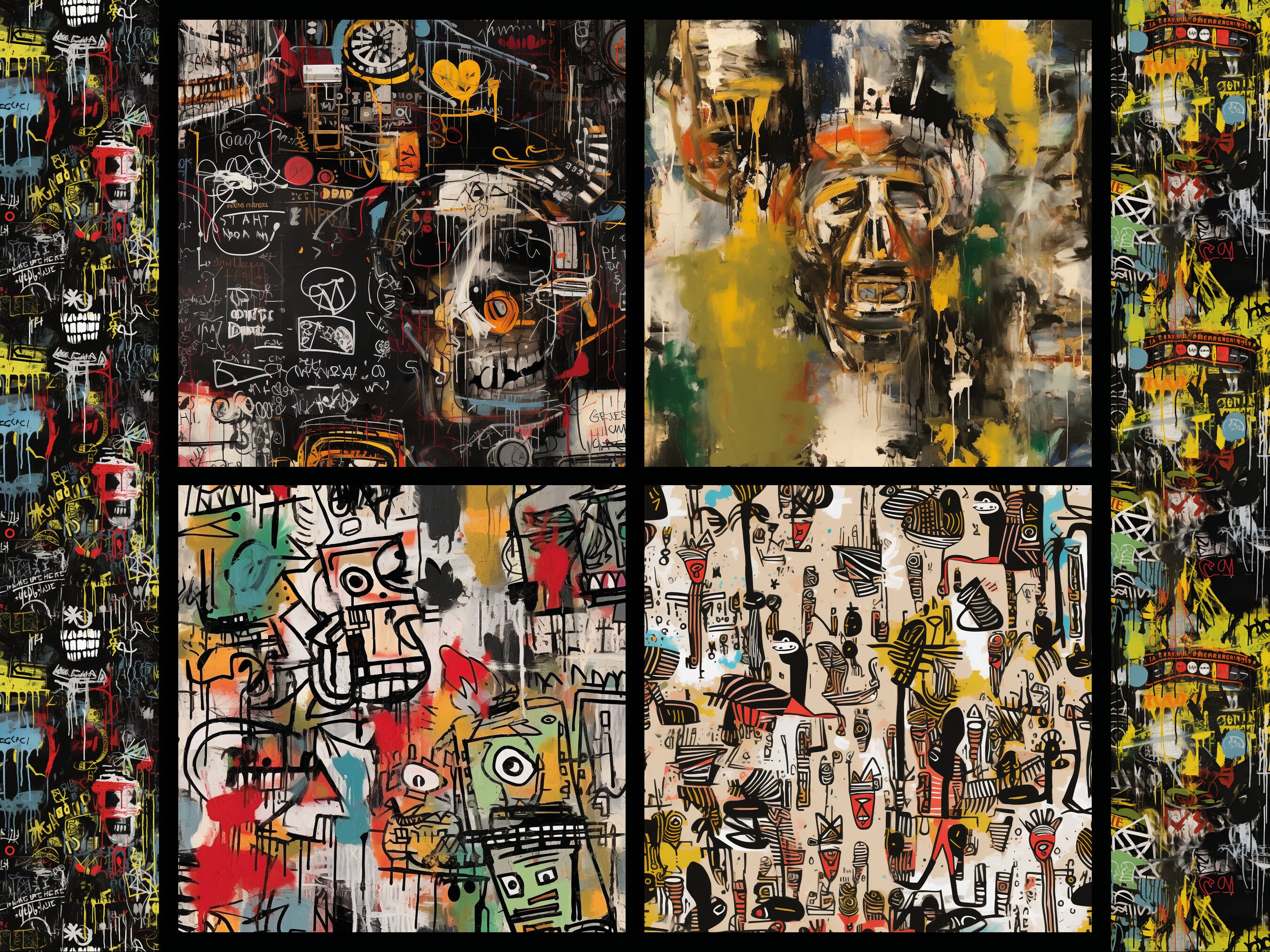 Neo-expressionism Pop Art Digital Paper Graffiti Seamless Pattern ...