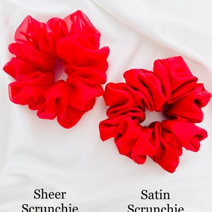 Red XL Jumbo Scrunchie, Sheer, Oversized, Giant, 90s Fashion, Hair Tie ...