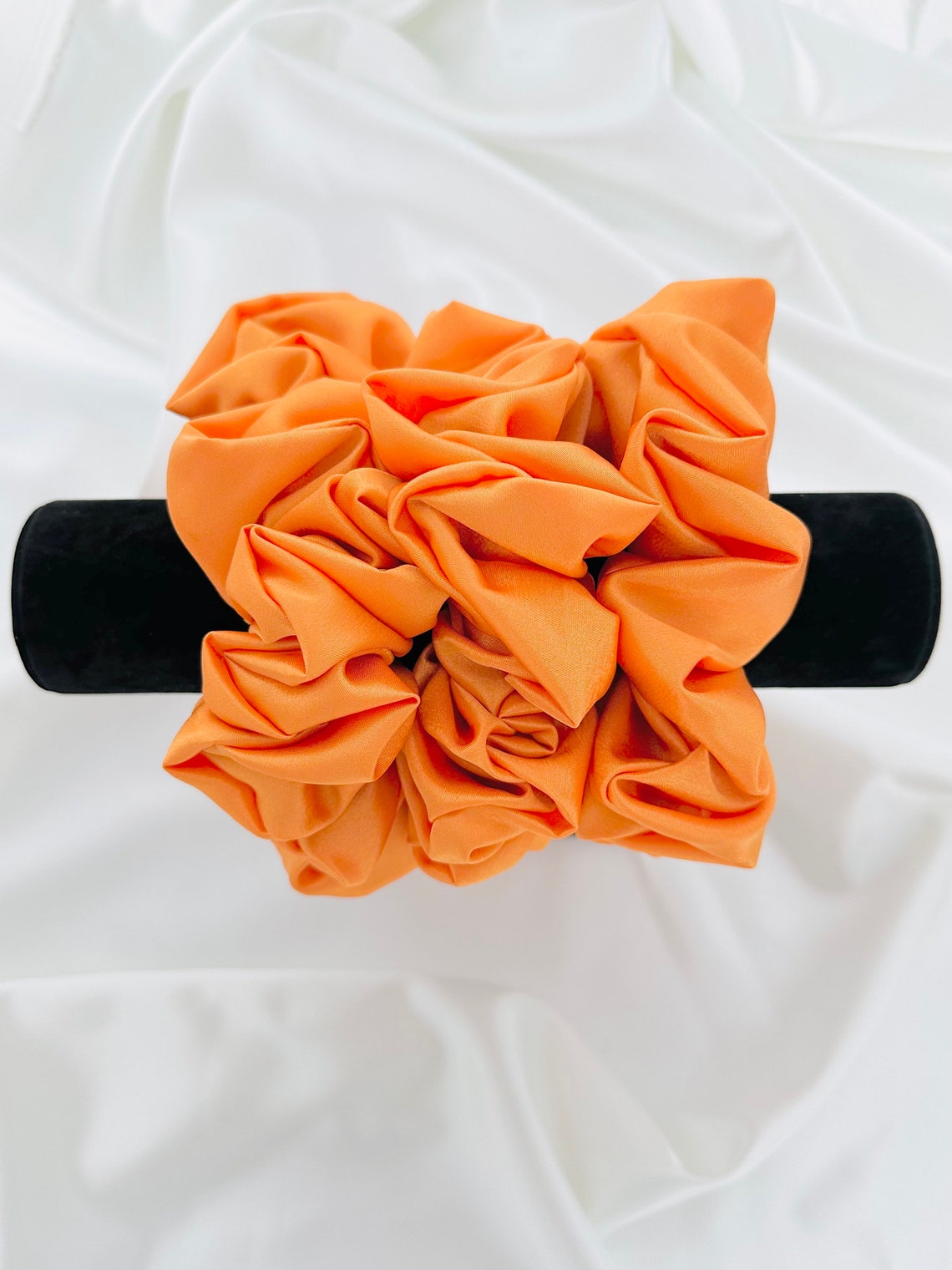 Orange XL Jumbo Scrunchie, Satin, Oversized, Giant, 90s Fashion, Hair ...