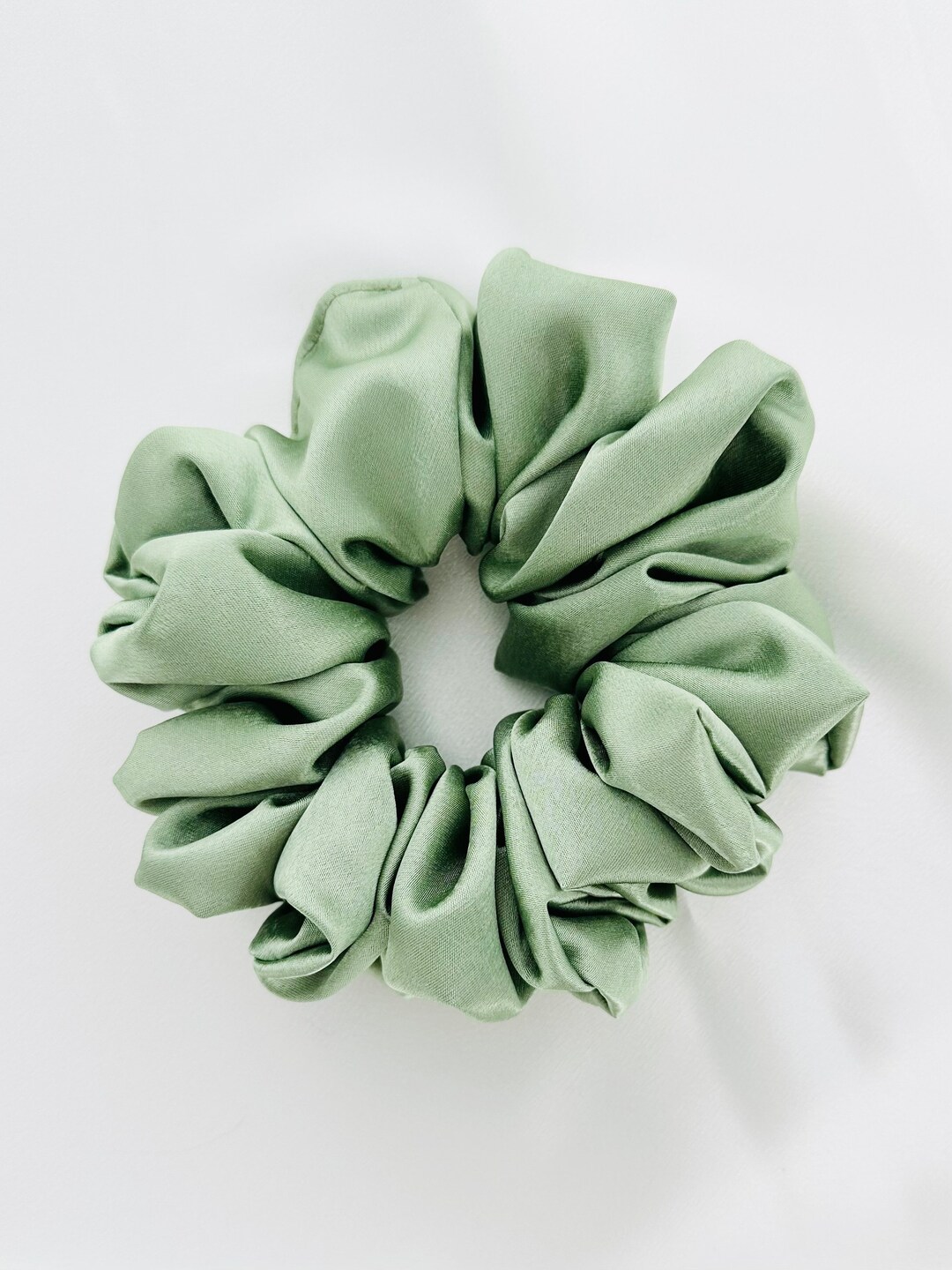 Sage Green XL Jumbo Scrunchie, Satin, Oversized, Giant, 90s Fashion ...