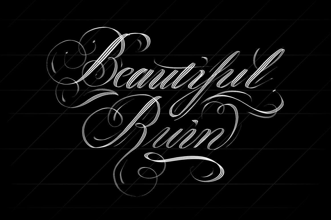Pointed Scroll Calligraphy Procreate Brushes - Etsy