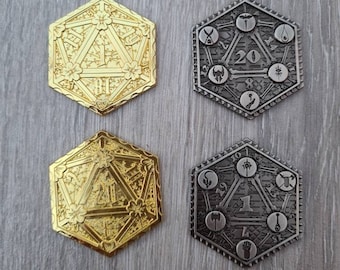 Solid Metal D2 Coin Featuring an Almiraj Dice Guardian Dicebound ...