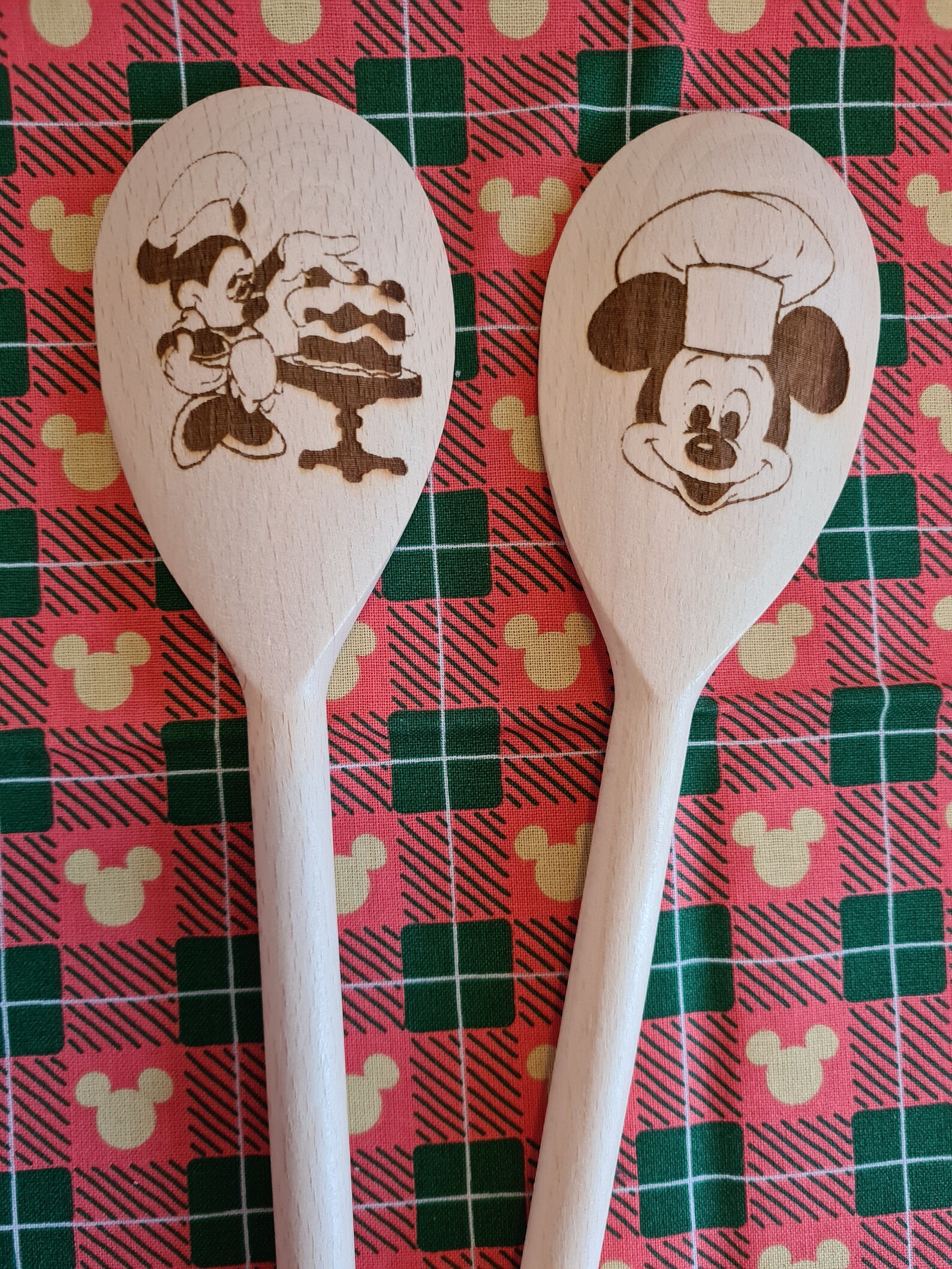Chef Mickey/minnie Wooden Spoon - Etsy