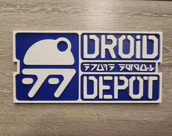 Droid Depot Inspired 3D Printed Sign Disneyland Disney World Galaxy's ...