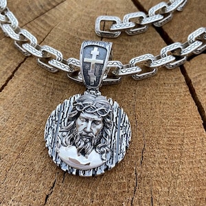 Designer 925 Sterling Silver Chain With Jesus Christ Pendant ...
