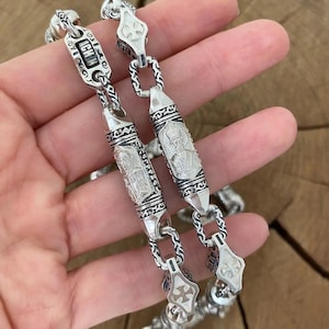 Sterling 925 Silver Orthodox Chain With Images of Saints and Jesus ...