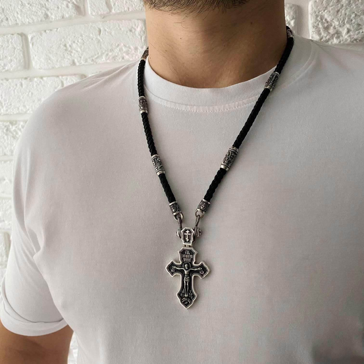 Silk Lace With Orthodox Silver Inserts and the Cross With Nicholas the ...