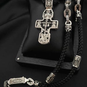 Personalized Cross Made of 925 Sterling Silver With Blackening on a ...