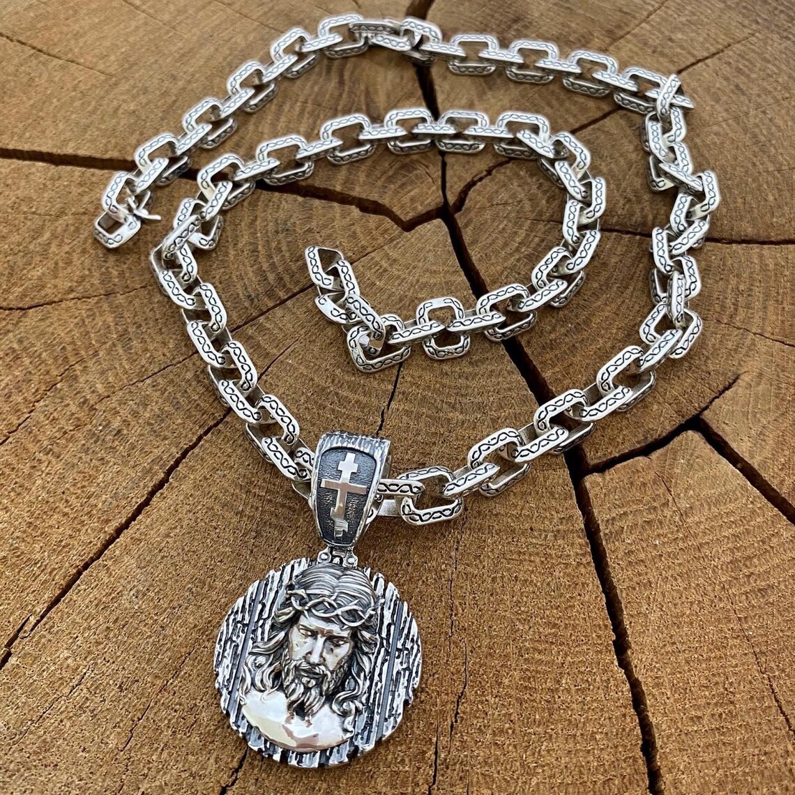Designer 925 Sterling Silver Chain With Jesus Christ Pendant ...