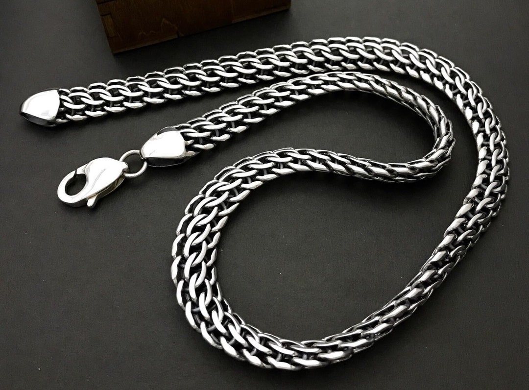 Silver Men's Chain Python (venice) Silver Men's Chain Oxidized ...
