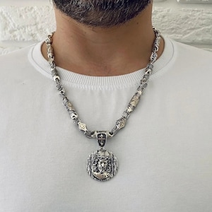 Sterling 925 Silver Orthodox Chain With Images of Saints and Jesus ...