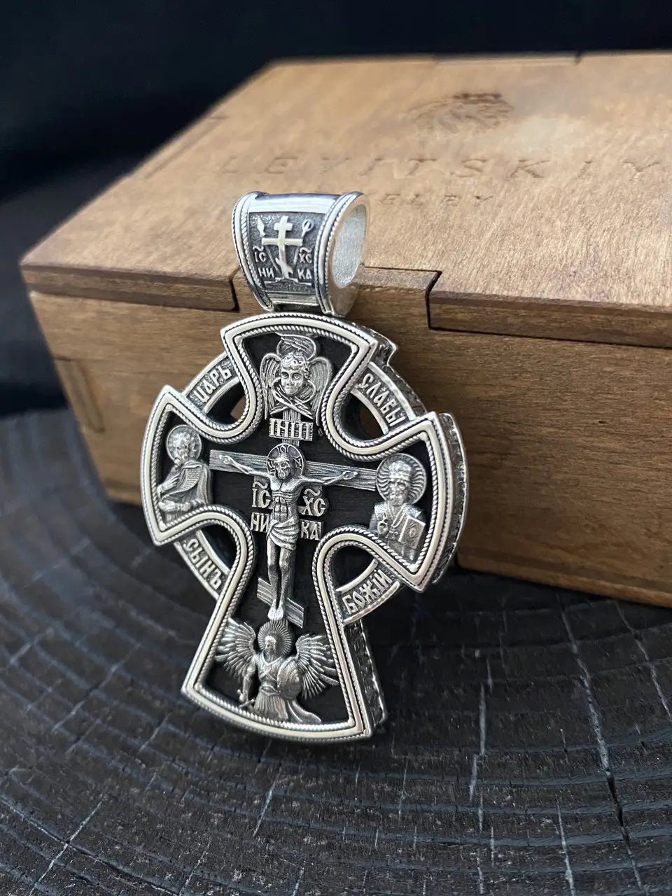 Designer 925 Sterling Silver Orthodox Cross Pendant Incrusted - Etsy