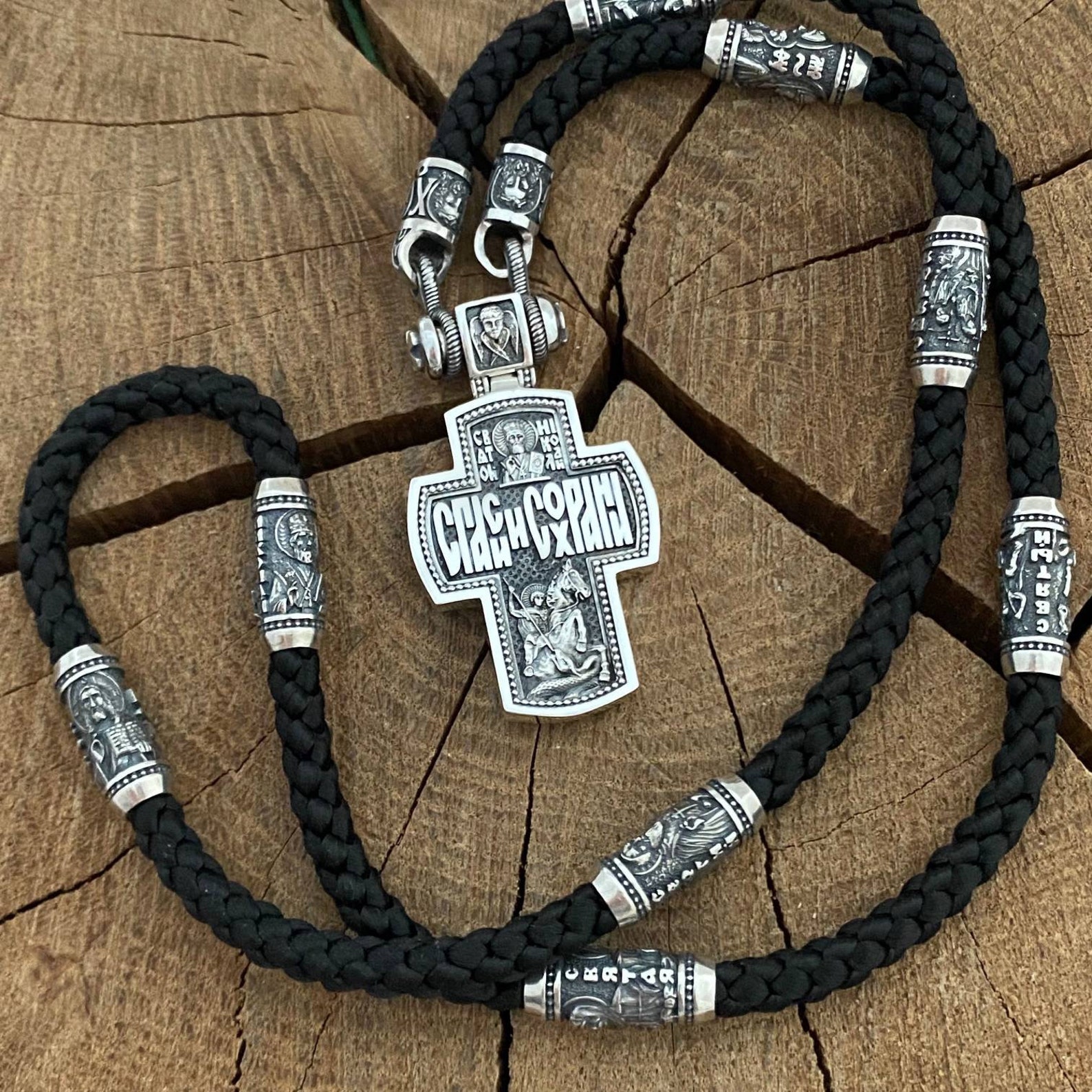 Silk Lace With Orthodox Silver Inserts and a Cross on the Adapter. - Etsy