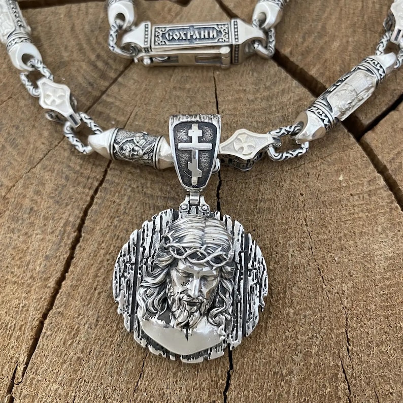 Sterling 925 Silver Orthodox Chain With Images of Saints and - Etsy