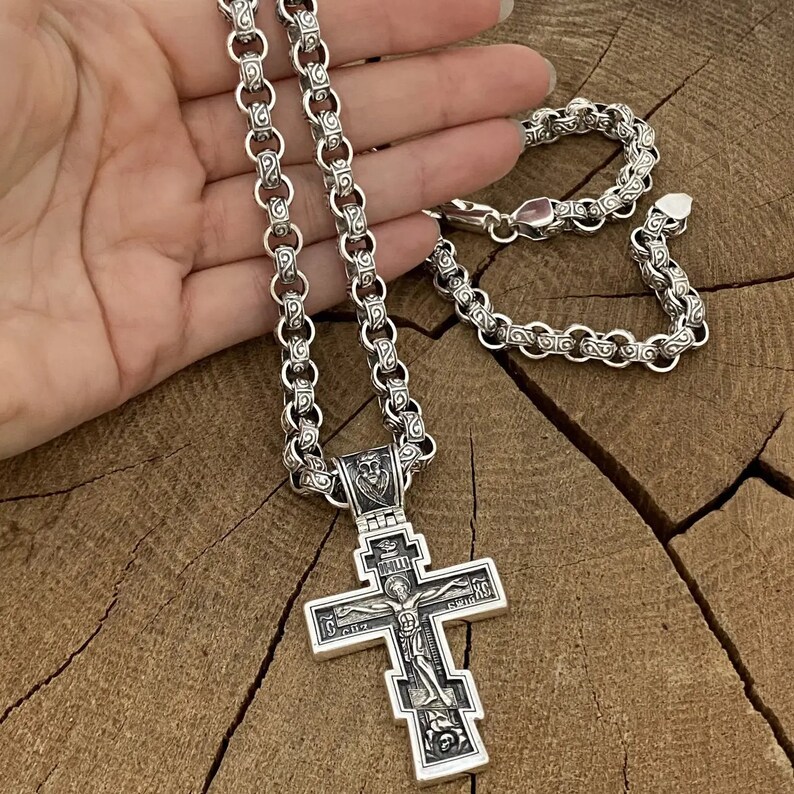 Men's Handmade 925 Sterling Silver Beltzer Chain With Pattern and ...