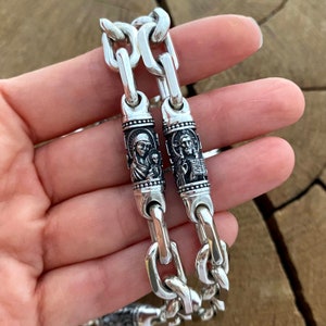 Silver Chain Anchor Chain With Inserts Depicting Faces of Saints ...