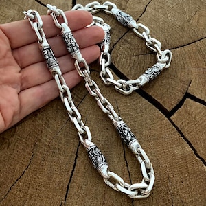 Silver Chain Anchor Chain With Inserts Depicting Faces of Saints ...