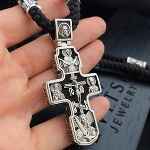 Personalized Cross Made of 925 Sterling Silver With Blackening on a ...