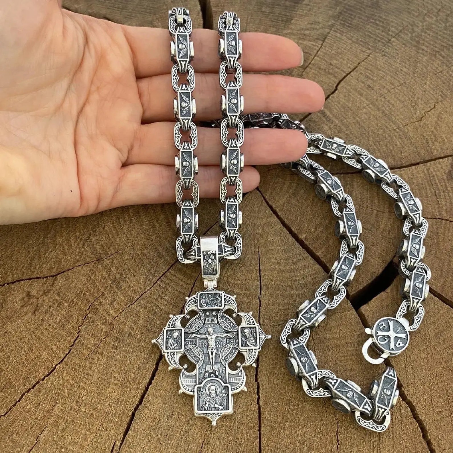 Silver 925 Orthodox Chain save and Preserve With - Etsy