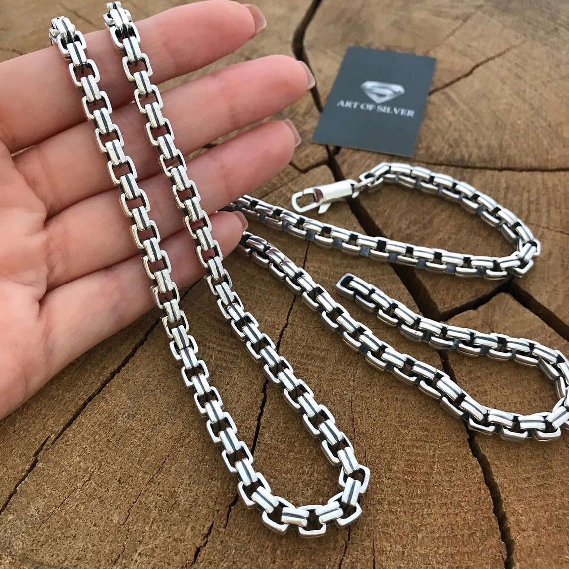 Silver Men's Chain - Etsy