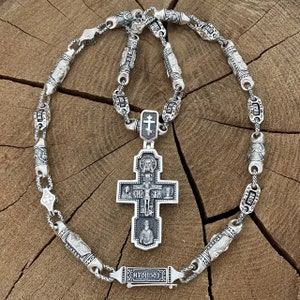 Silver 925 Orthodox Chain With Cross (accessories, Men's Gift) - Etsy