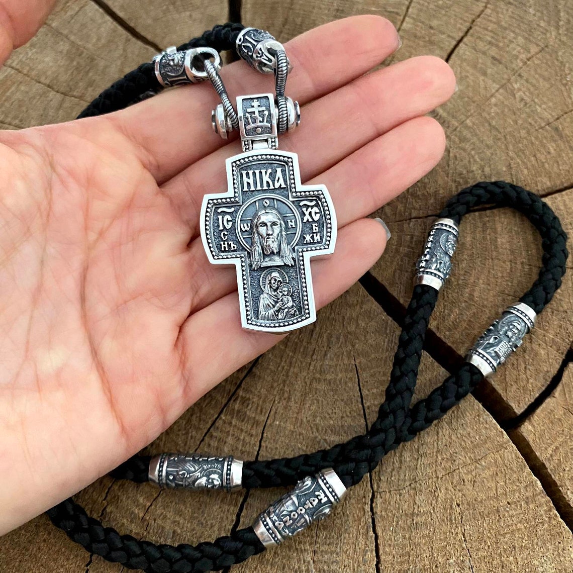 Silk Lace With Orthodox Silver Inserts and a Cross on the Adapter. - Etsy
