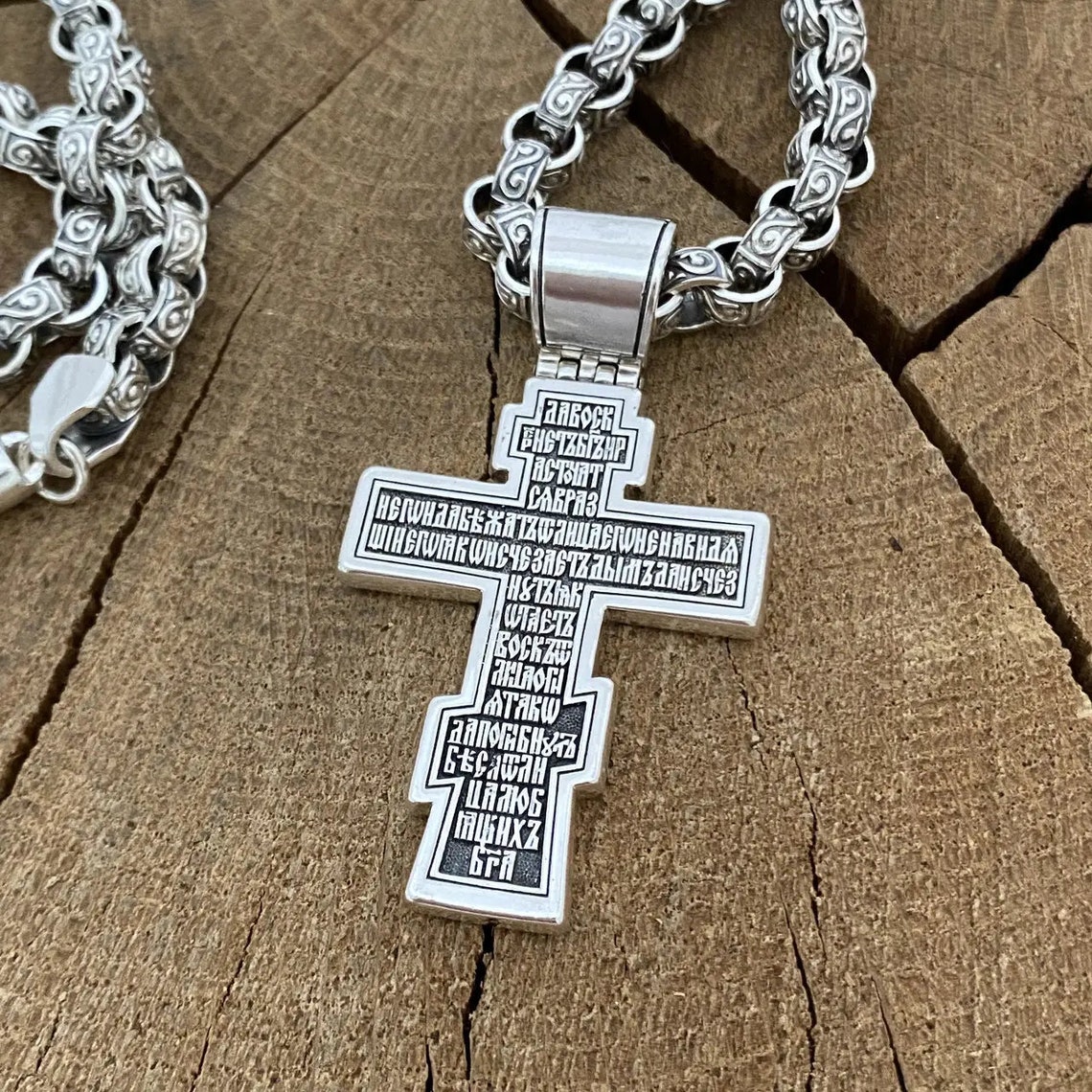 Men's Handmade 925 Sterling Silver Beltzer Chain With Pattern and ...