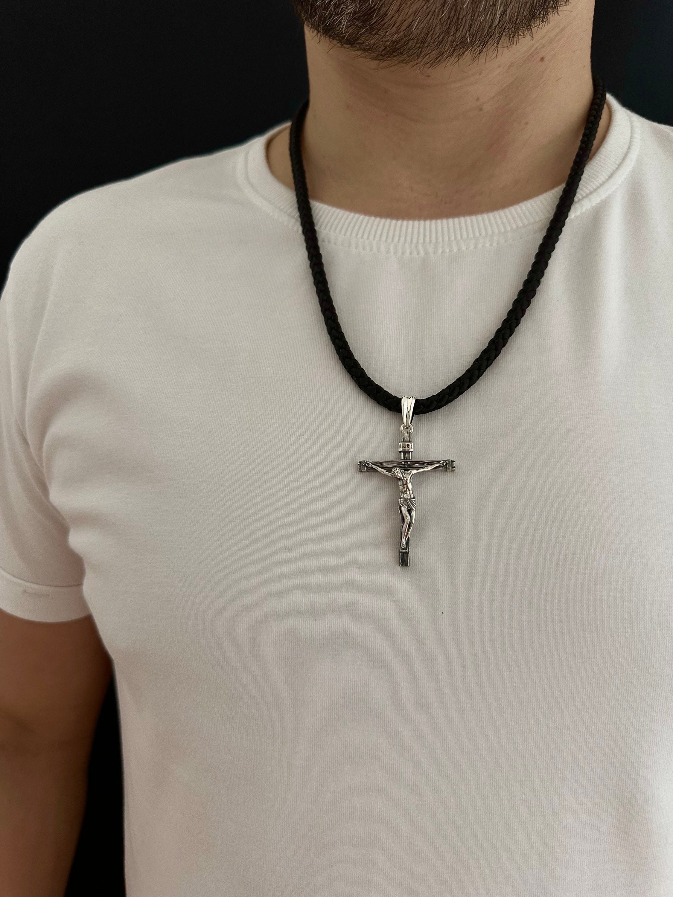Personalized Archangel Saint Michael Cross Necklace Silver Archangel ...