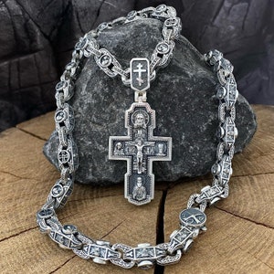 Men's 925 Sterling Silver Orthodox Set Consisting of Chain Save and ...
