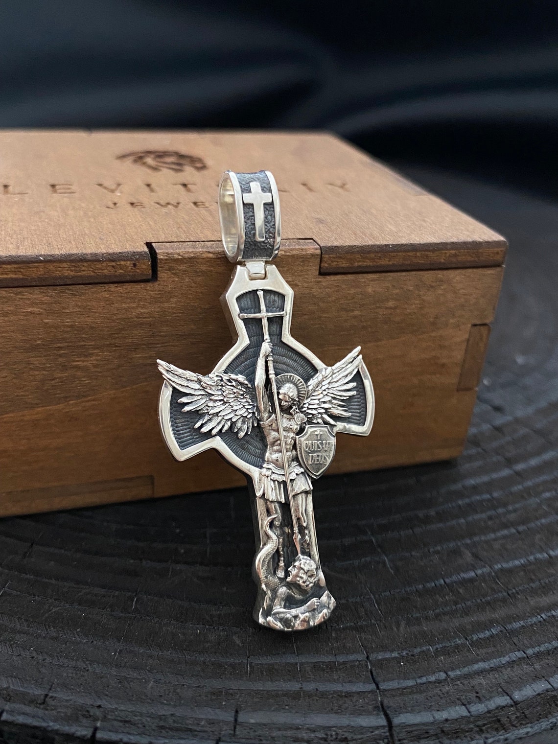 Personalized Archangel Saint Michael Cross Necklace Silver Archangel ...