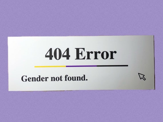 Nonbinary 404 Error Sticker - Etsy