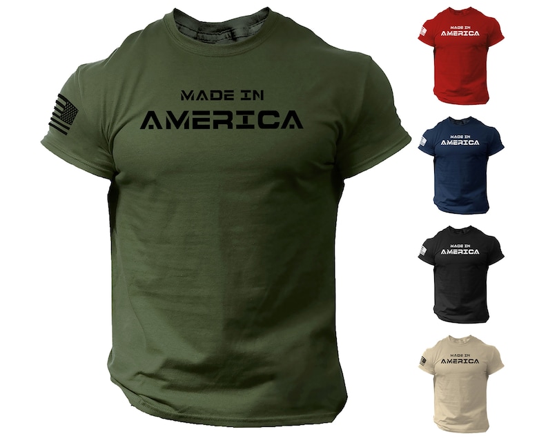 Made in America T Shirt USA Flag Patriotic American Tee - Etsy
