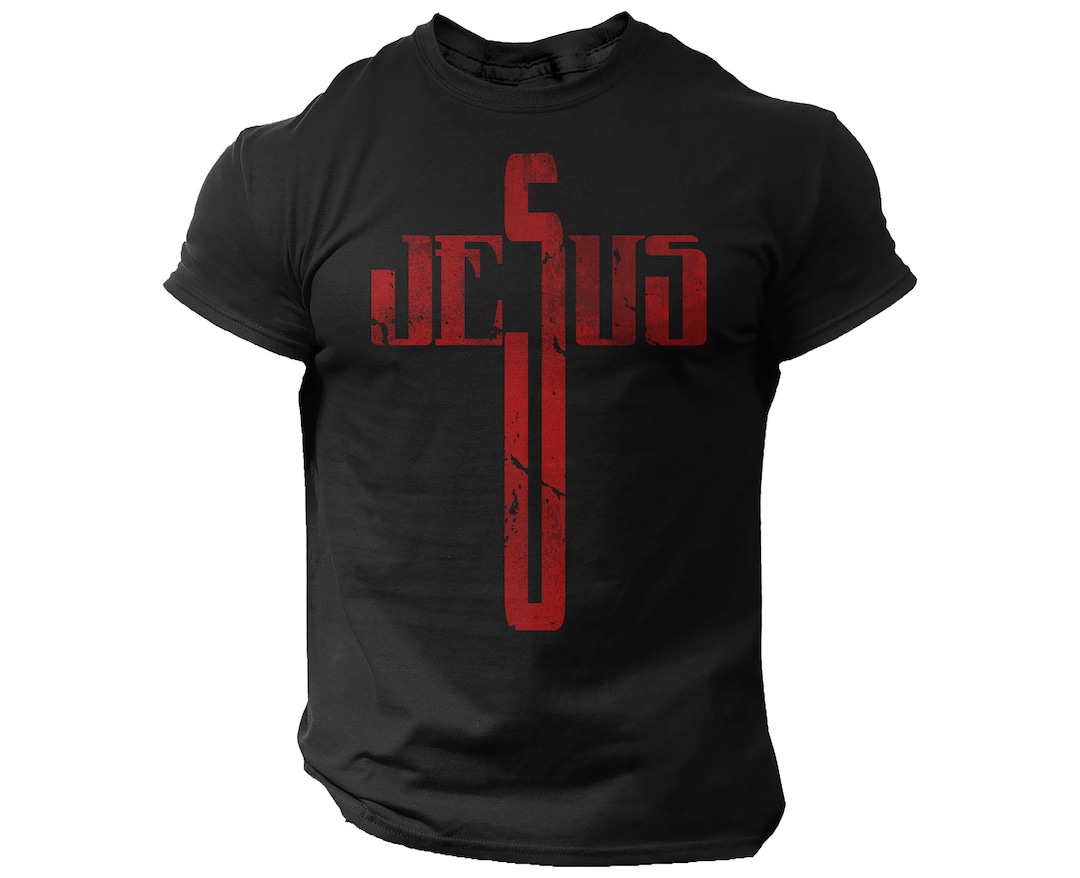 Christian Men Cross T-shirt Vintage Style Faith Bible Religious Shirt ...