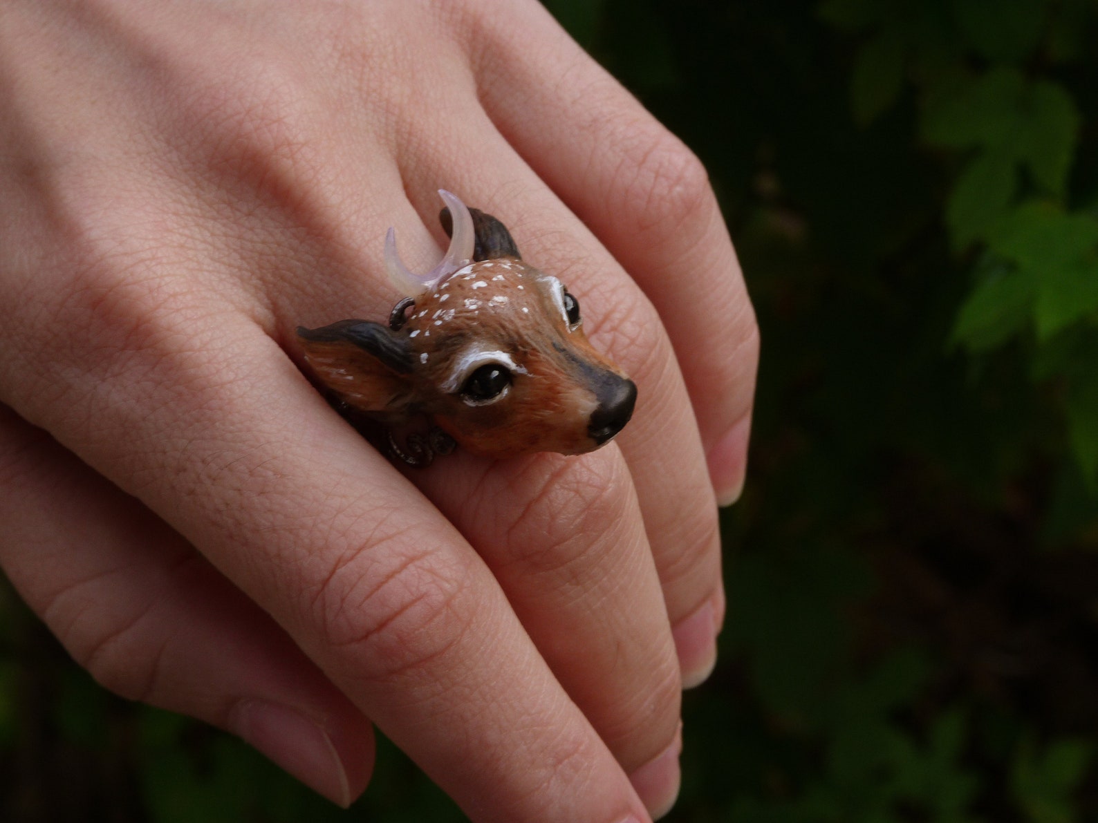 Fawn Ring Polymer Clay Fawn Baby Deer Young Deer Moon - Etsy