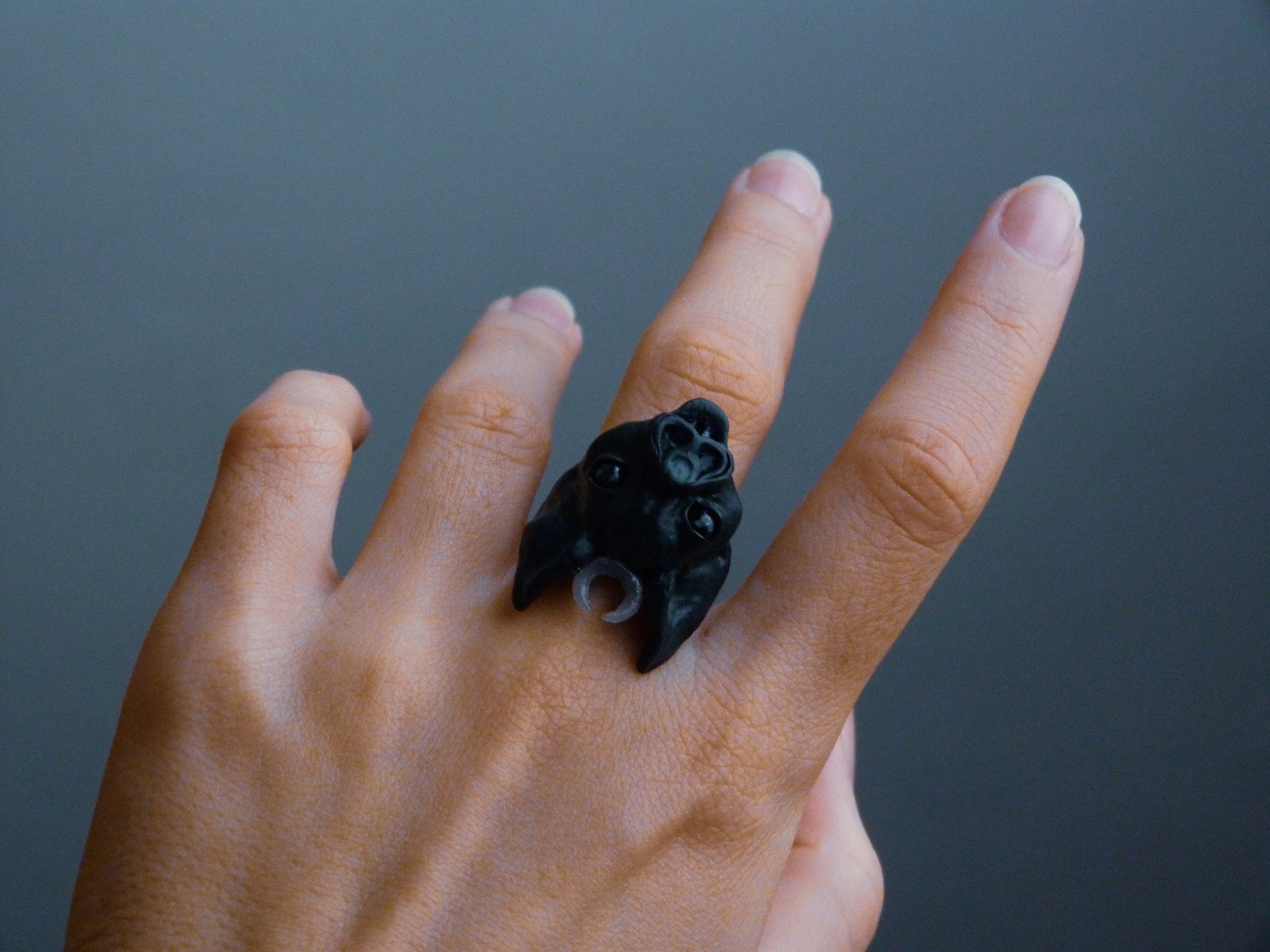 Bat Ring Halloween Ring Animal Jewelry Cute Black Bat Ring - Etsy