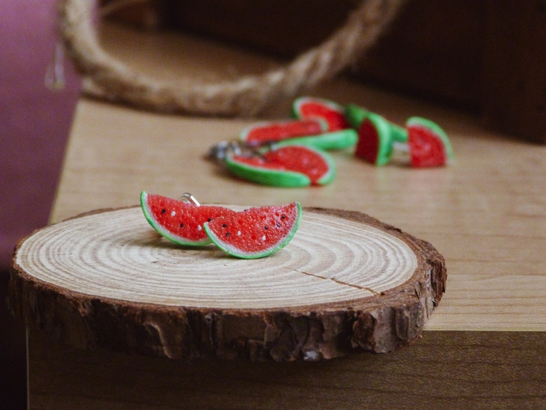 Watermelon Earring Watermelon Studs Watermelon Slices - Etsy