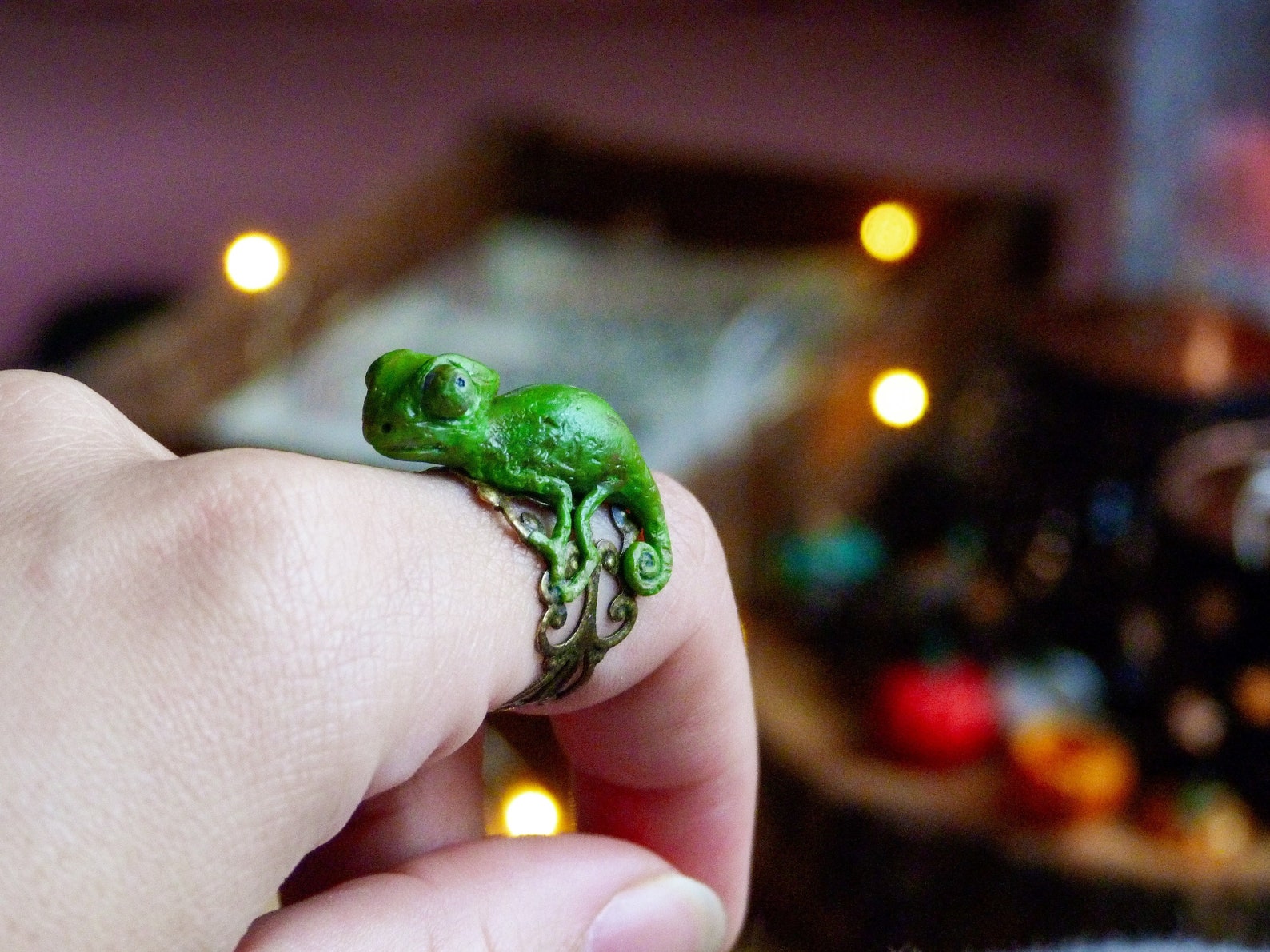 Chameleon Ring Chameleon Jewelry Animal Jewelry Adjustable - Etsy