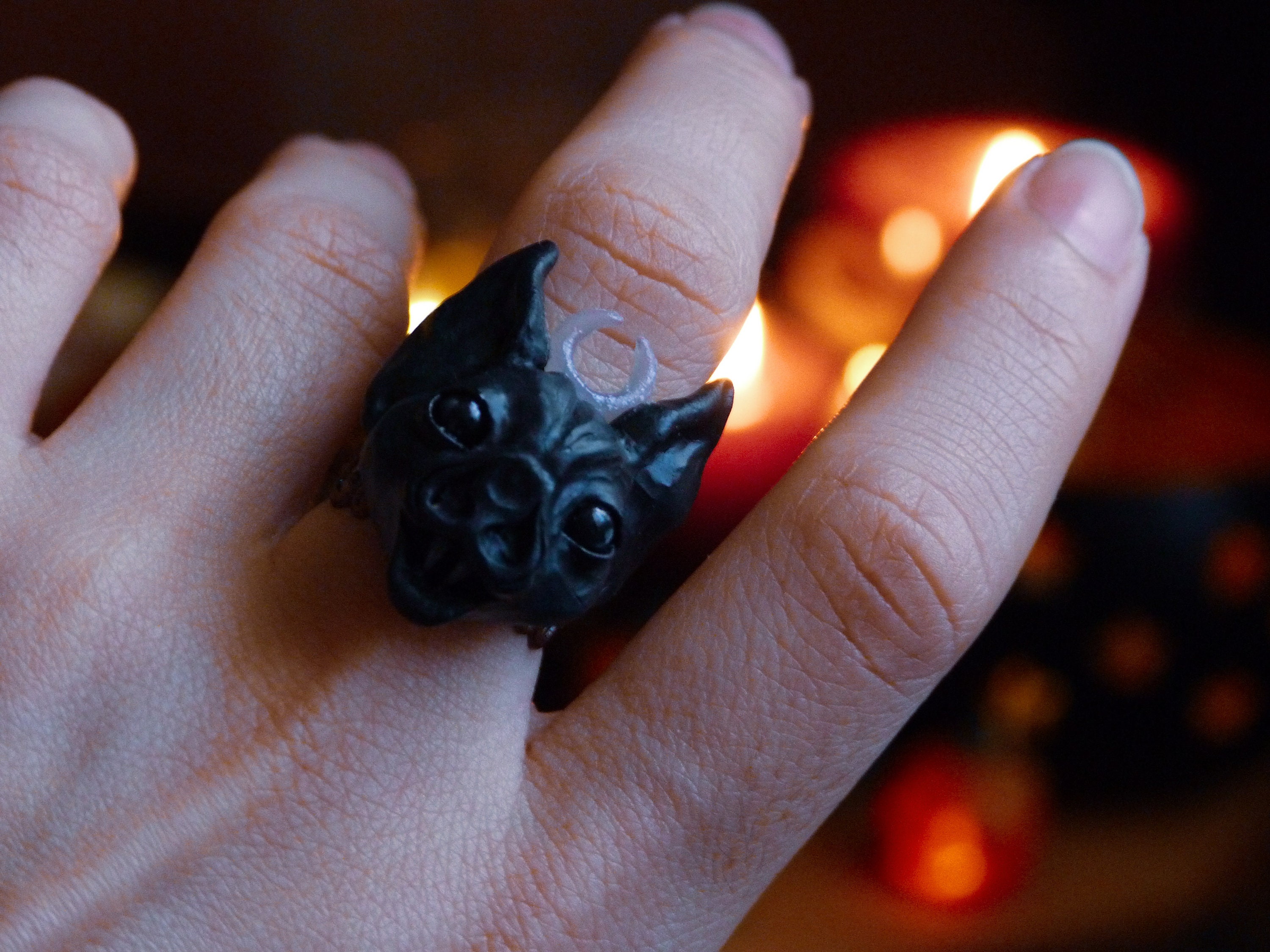 Bat Ring Halloween Ring Animal Jewelry Cute Black Bat Ring - Etsy