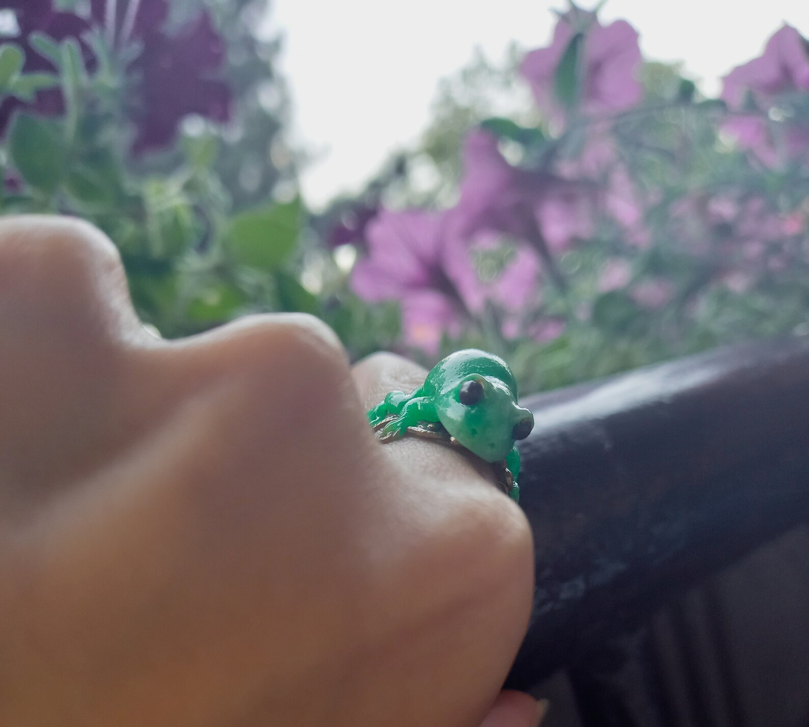 Frog Ring Clay Adjustable Ring Toad ring Animal jewelry Cute | Etsy