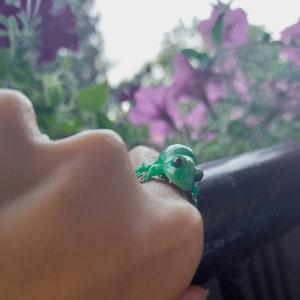 Frog Ring Clay Adjustable Ring Toad Ring Animal Jewelry Cute Frog Ring ...