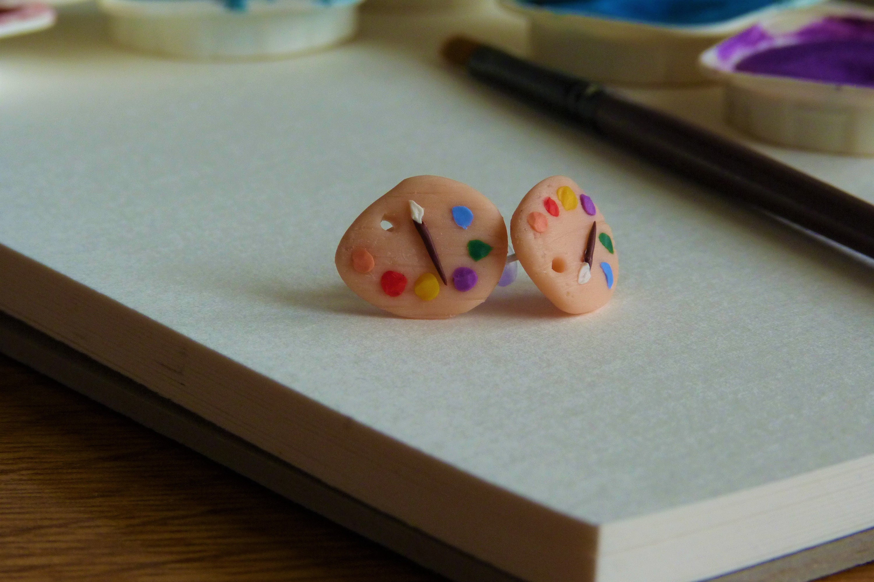 Artist Paint Palette Earrings Gift for Painter or Art Teacher - Etsy