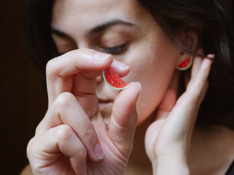 Watermelon Earring Watermelon Studs Watermelon Slices - Etsy