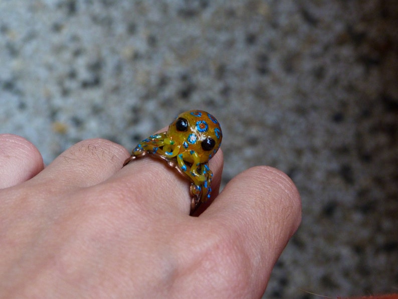Blue Ringed Octopus Adjustable Ring Octopus Jewelry - Etsy