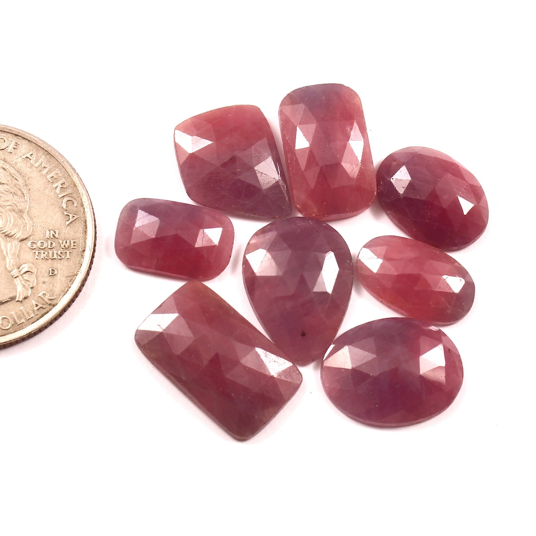 Awesome Natural Ruby Rose Cut Gemstone Pair Loose Ruby Gemstone Faceted ...