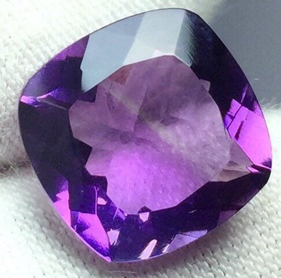 Natural Amethyst Gemstone Cut, Cushion Shape Amethyst Cut for Jewelry ...