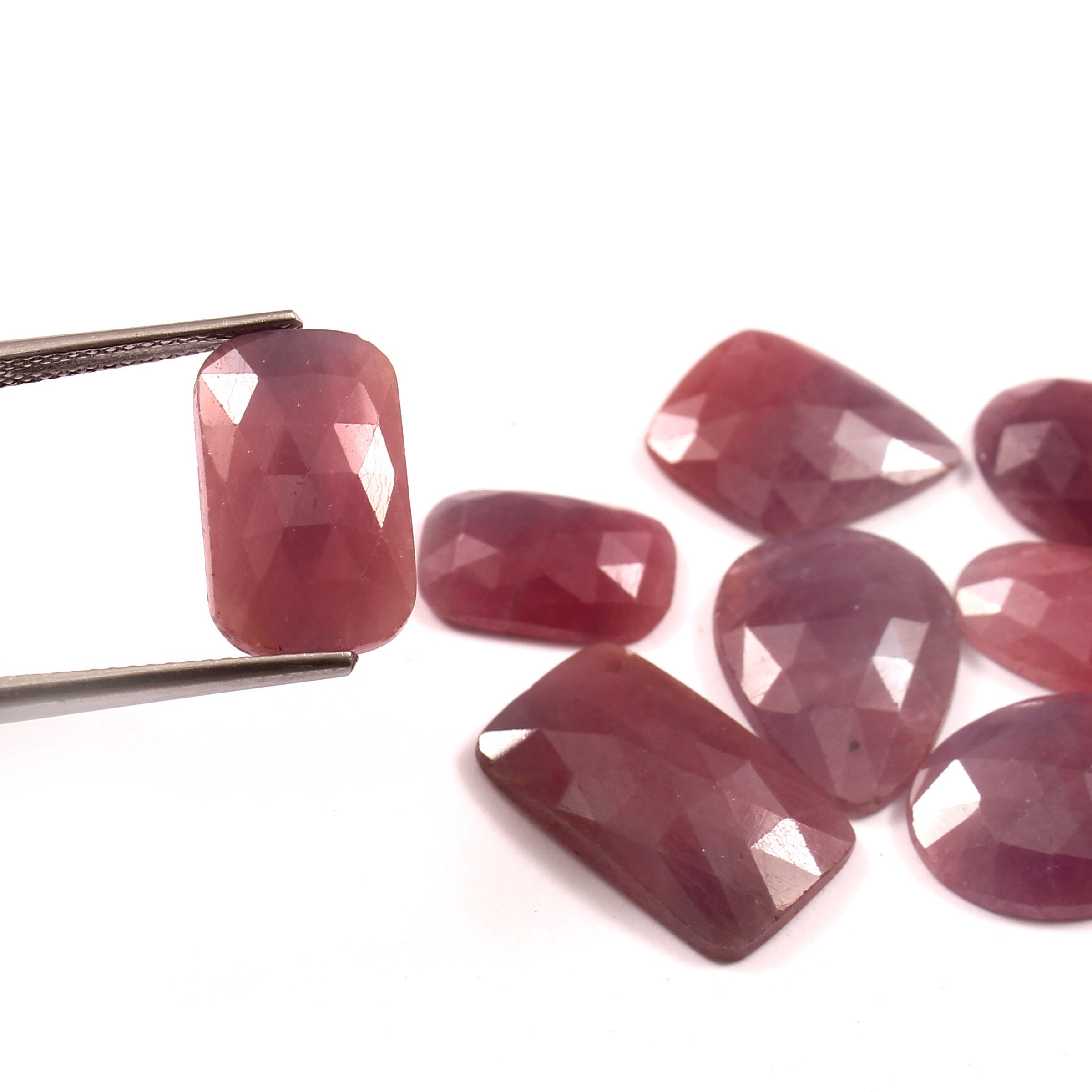Awesome Natural Ruby Rose Cut Gemstone Pair Loose Ruby Gemstone Faceted ...