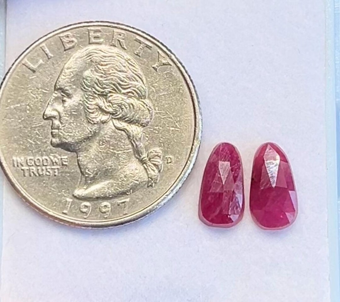 10x5x2mm Natural Ruby Rose Cut Pair | Loose Faceted Gemstones - Etsy